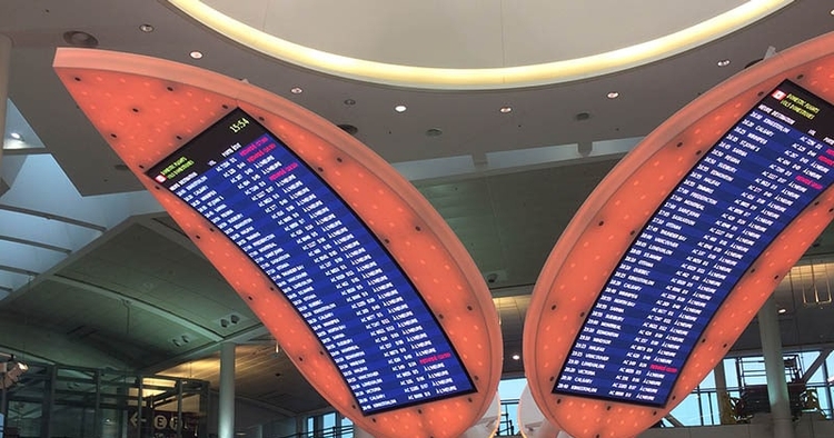 Airport Dynamic Signage | Custom LED Displays | Nanolumens | Nanolumens